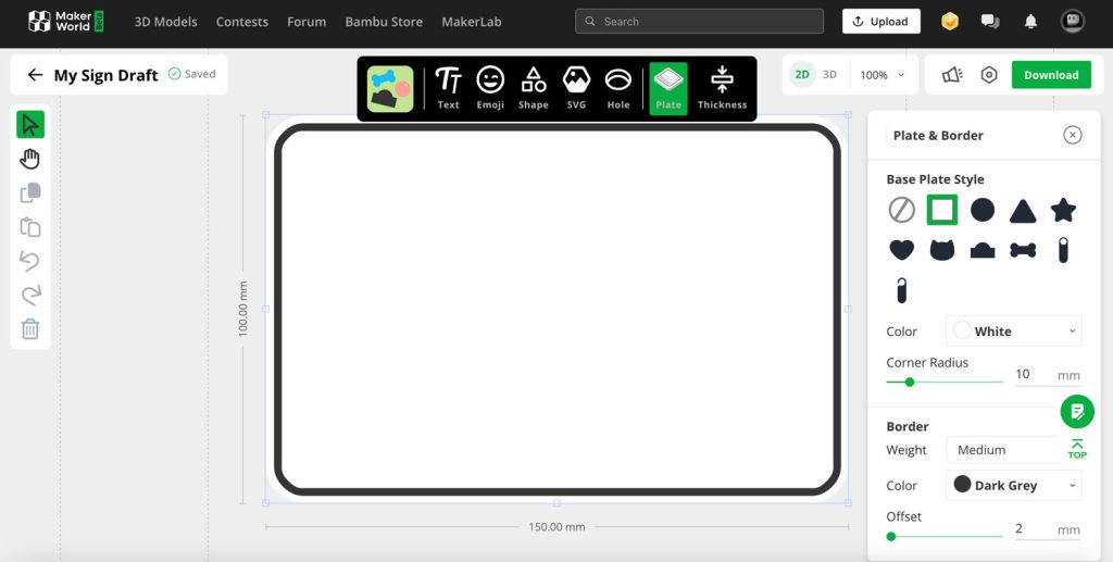 Create models for 3D-printed signs free of charge with online tool
