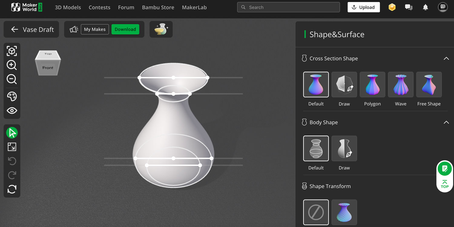 How to create 3D print models of vases with a free web tool