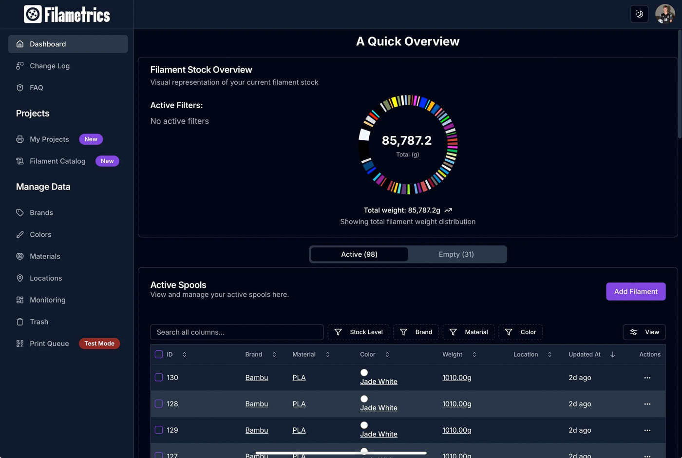 Filametrics: Bambu Lab develops platform for managing filament stocks ...