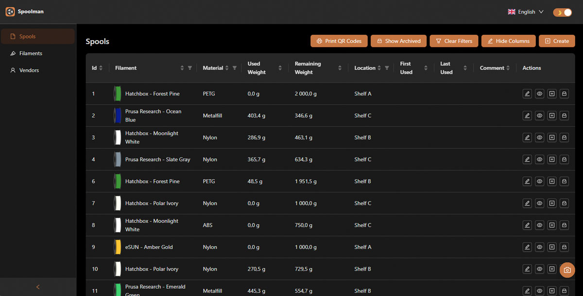 Spoolman: Open source tool for automated filament management with ...